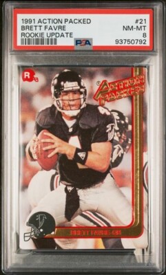 1991 Action Packed #21 Brett Favre Rookie RC - PSA 8 (new slab) Packers ...