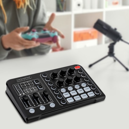 2-Channel Audio Mixer with 48 V Phantom Power Mixing Console with ...