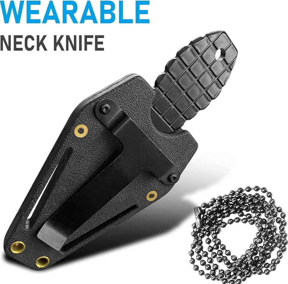 Fixed Blade Knife Self Defense Weapon Mini Defence Tool Survival Black ...