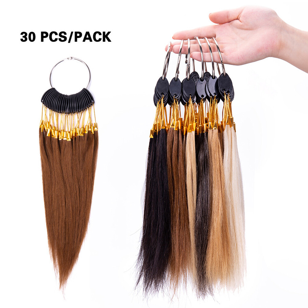 100% Remy Human Hair Swatches For Testing Color Hair Color Sample Rings ...