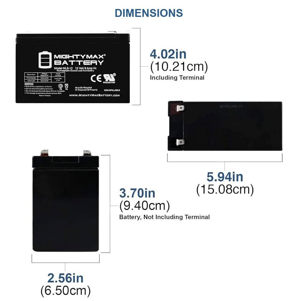 Razor Dirt Quad 24v Battery Replacement Set with Wire (9ah High ...
