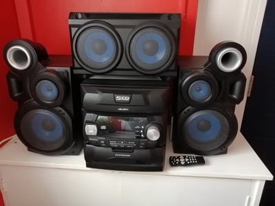 Bush BCD2775SWN 5cd Stereo System With Subwoofer Black And Blue great ...