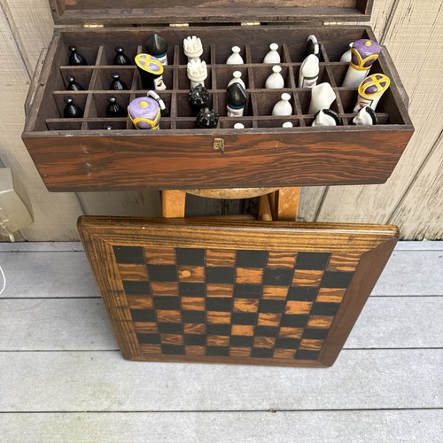 Vintage Duncan Mold Ceramic Chess Pieces 32 Set MCM With Homemade Box ...
