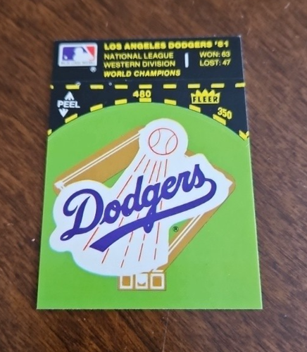 1982 Fleer Los Angeles Dodgers Logo Sticker Puzzle Back | eBay