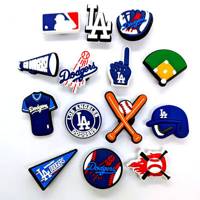 LOS ANGELES DODGERS SHOE CHARMS (14pcs) Baseball Cool Gift Accessories ...