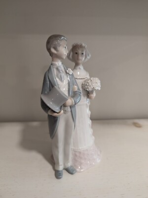 Lladro Porcelain Wedding Day Couple Bride & Groom Marriage Retired ...