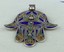 SILVER & Colored Enamel Moroccan Berber Hamsa Evil Eye Amulet Talisman ...