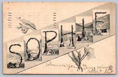 Postcard "Sophie" Woman's Name Stylized Letters 1907 | eBay