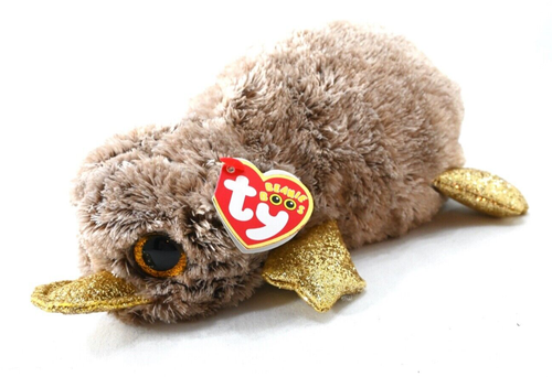 New TY Beanie Boos Perry Platypus Animal Brown Gold Sparkle Beak Feet 9 ...