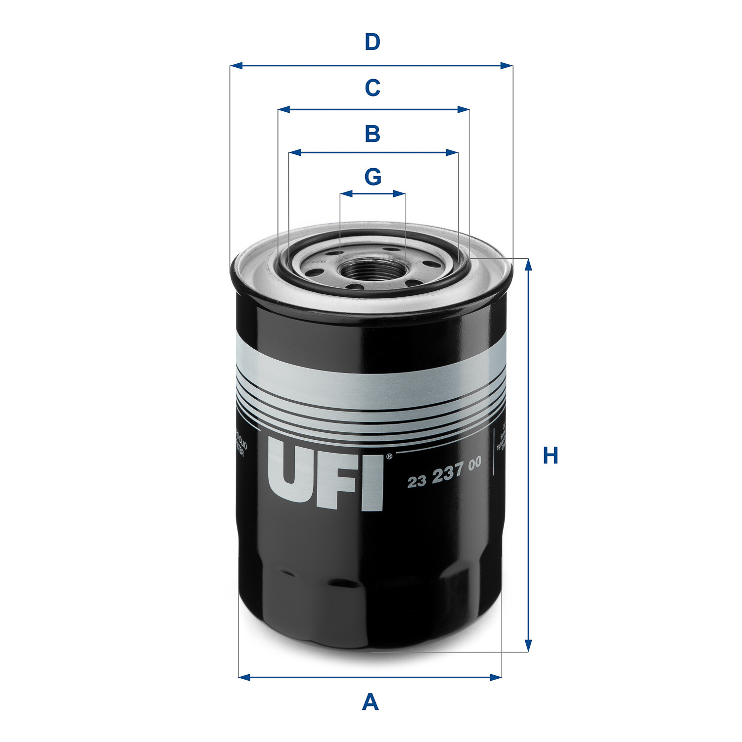 UFI Ölfilter 23.237.00 für Mitsubishi L 200/Triton 2.5 DI-D 4WD Hyundai ...