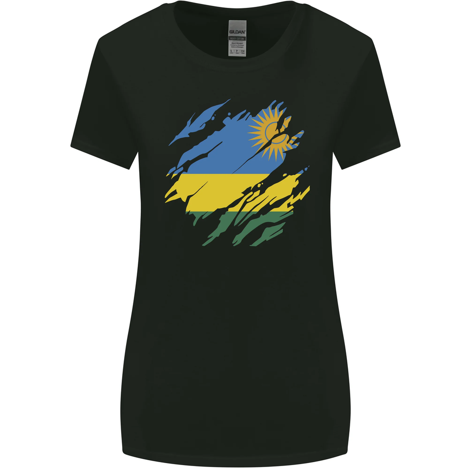 Torn Rwanda Flag Rwandan Day Football Womens Wider Cut T-Shirt | eBay