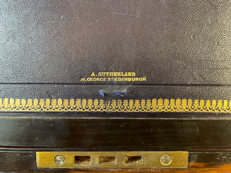 Antique Scottish Writing Slope, Secret Compartment-Rosewood and Brass-w ...