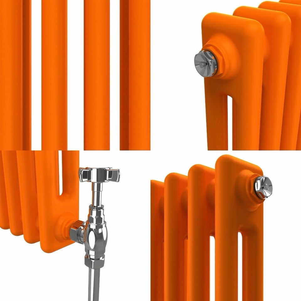 GLO Bright Orange Column Radiator Vertical Columns 1800x370mm | eBay UK