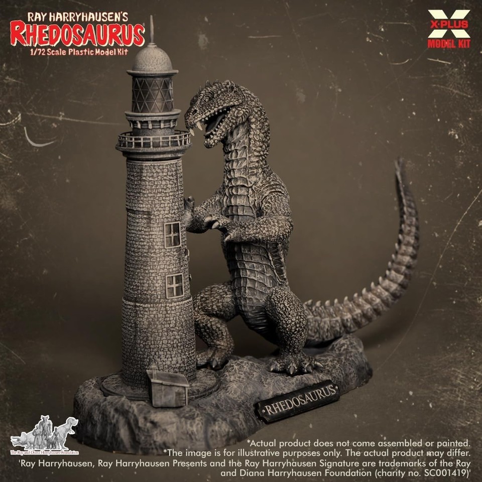 X-Plus Ray Harryhausen Rhedosaurus 1/72 Scale Unpainted Plastic Model ...