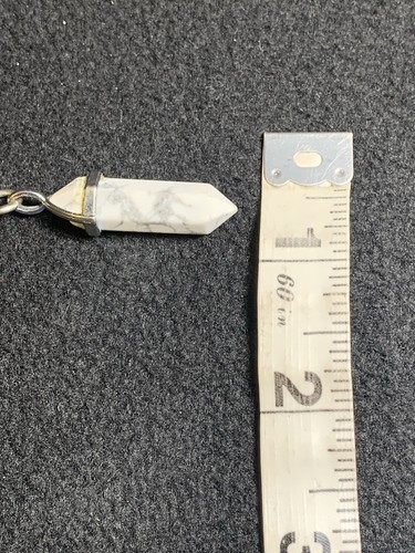White & Grey Howlite Keychain Healing Crystal Keyring Calming Stress ...