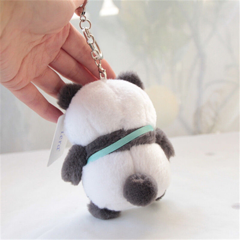 Plush Animal Keychains Cute Panda Doll Keyrings Creative Car Keys ...