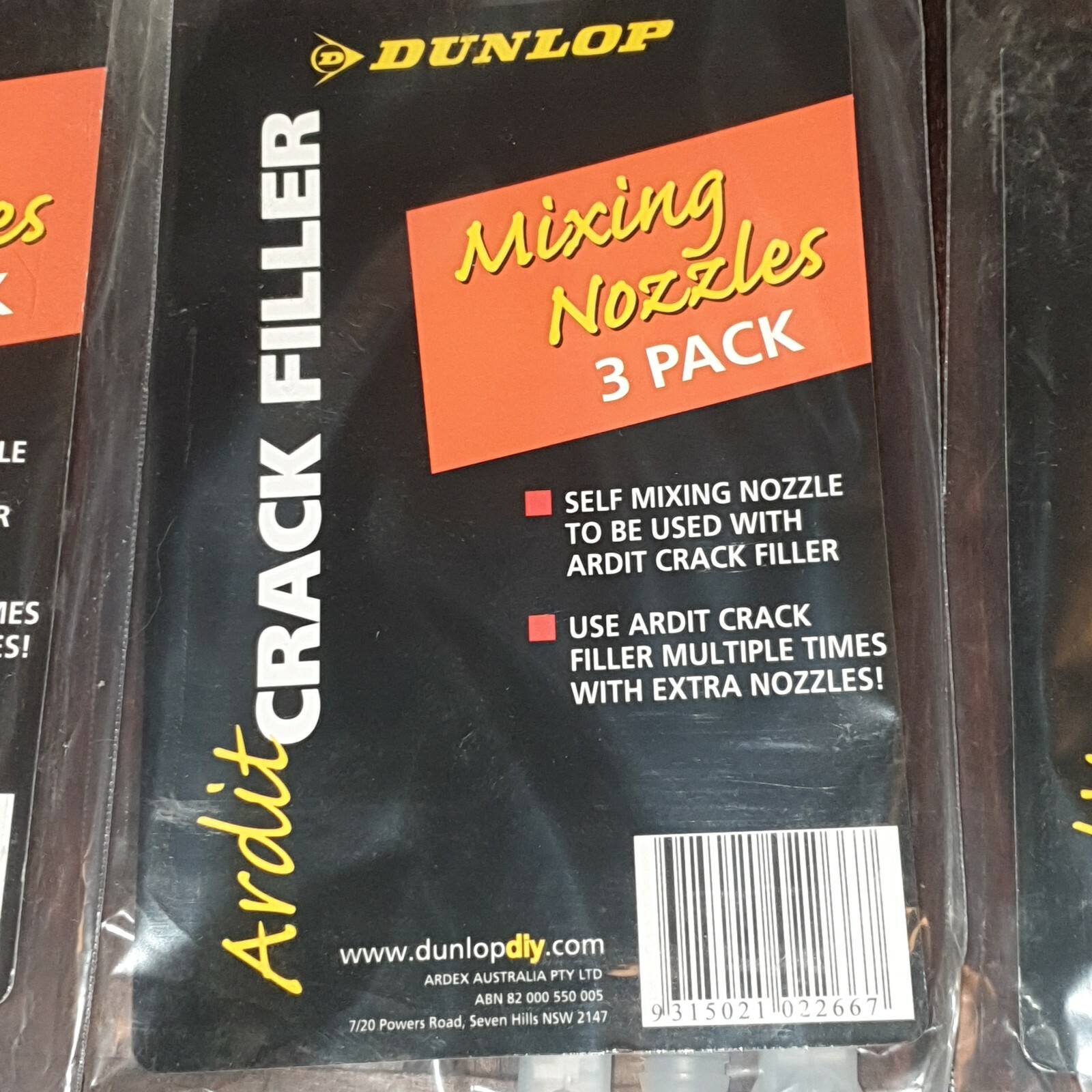 3 x Dunlop Ardit Crack Filler - Self Mixing Nozzles - 3 Pack (9 Total ...