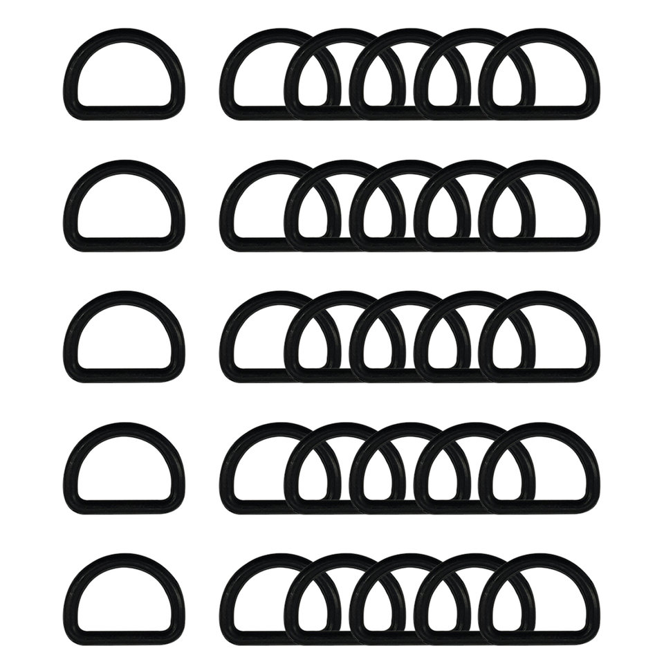 Plastic D Rings Loops Buckles 20 25 30 mm Webbing Bag Straps Fasteners ...