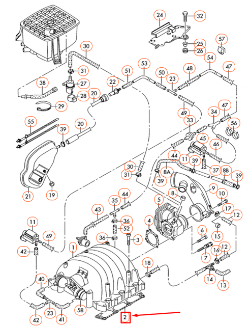 AUDI A4 B7 INTAKE MANIFOLD GASKET SEAL 078129717J GENUINE for sale ...