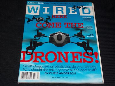 2012 JULY WIRED MAGAZINE - HERE COME DRONES NICE FRONT COVER - L 18574 ...