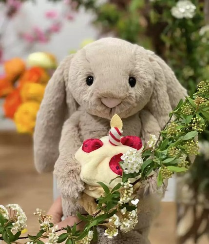 Bashful Birthday Cake Beige Rabbit Jelly Cat Stuffed Animal Soft Plush ...