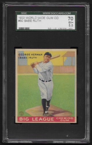 Babe Ruth 1933 World Wide Gum Co. #80 SGC 70/5.5 | eBay