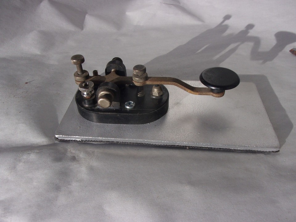 Straight Key Telegraph Morse Code Keyer Black Plastic Base | eBay