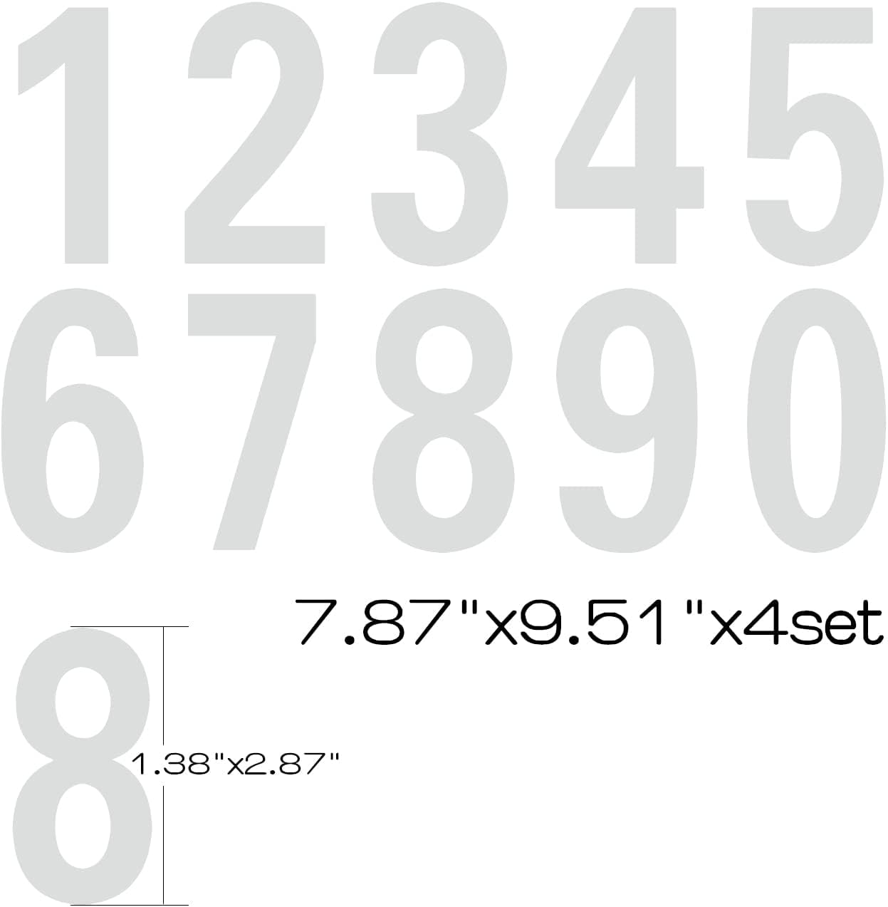 Mailbox Numbers Reflective Stickers Outside,4 Sets(0-9) Vinyl Numbers ...