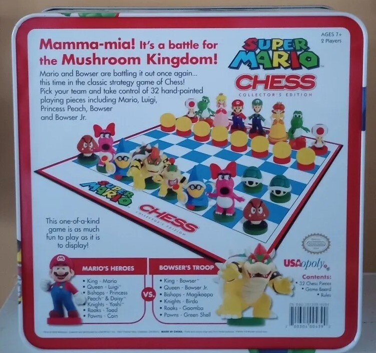 Nintendo Super Mario Bros. Chess Collector's Edition Game Tin NEW Open ...
