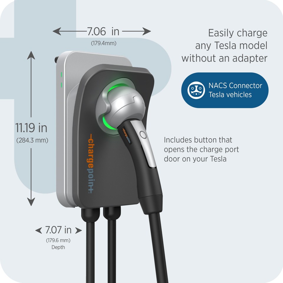 ChargePoint Home Flex Level 2 240V NEMA Plug Electric Vehicle Charger ...