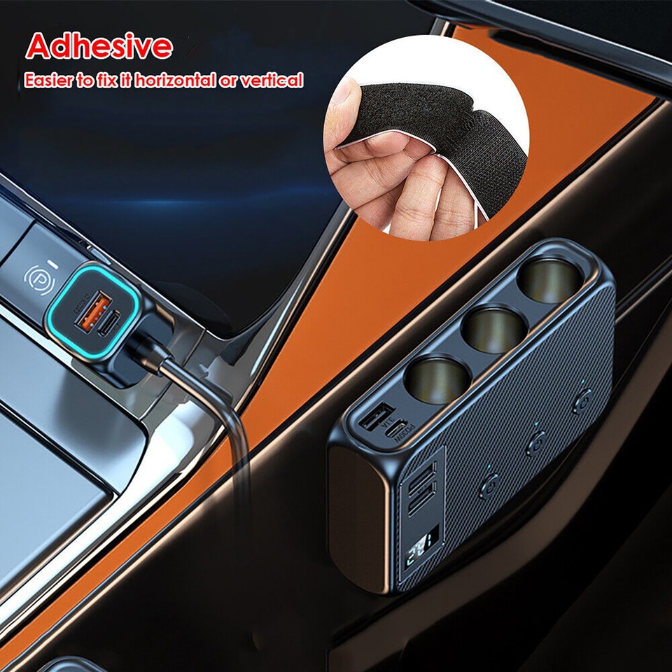 Car Cigarette Lighter Socket Splitter USB Charger Power Adapter Outlet ...