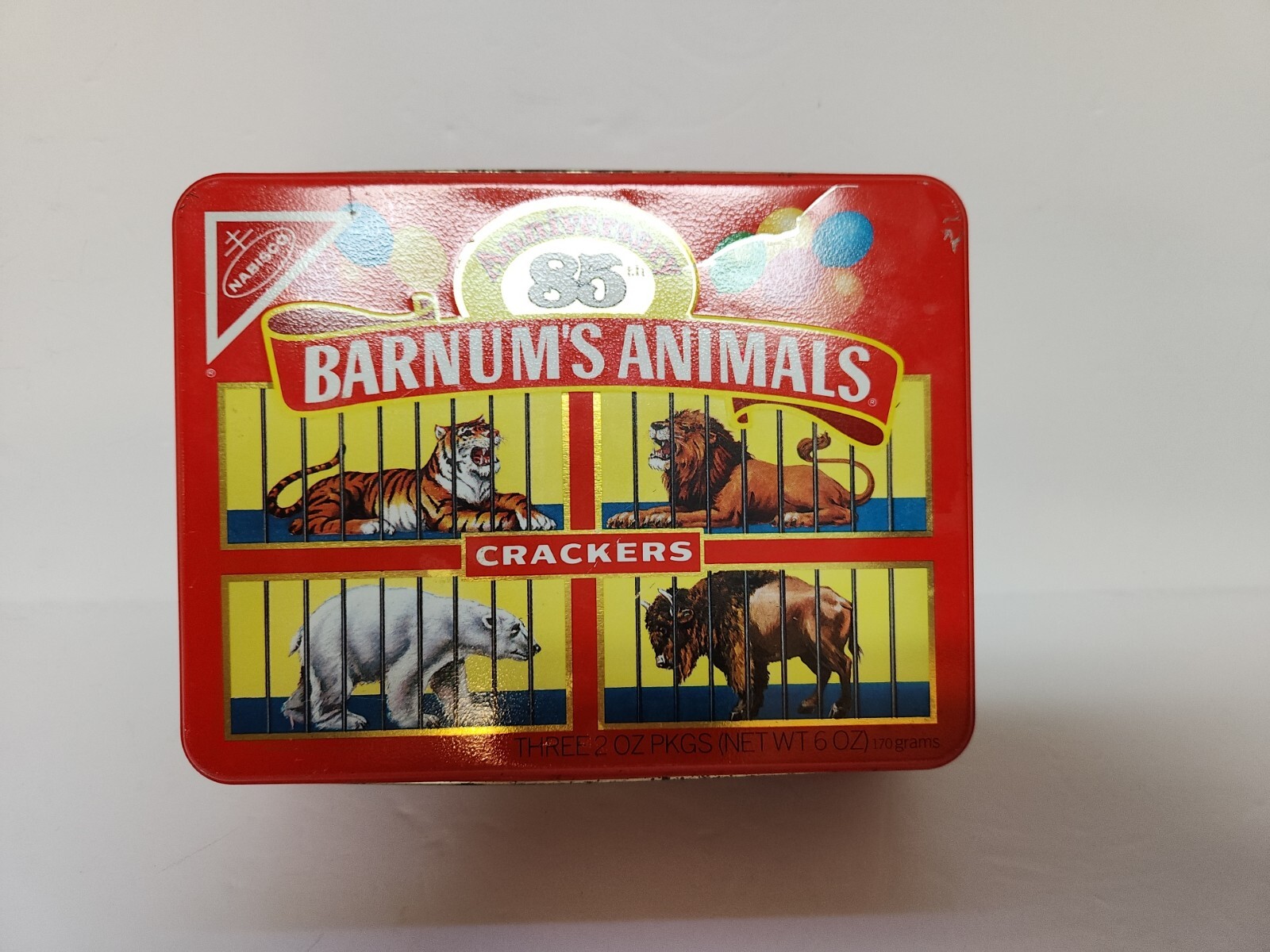 *VINTAGE* Barnums Animal Crackers Tin *1987* 85th Anniversary Colorful ...