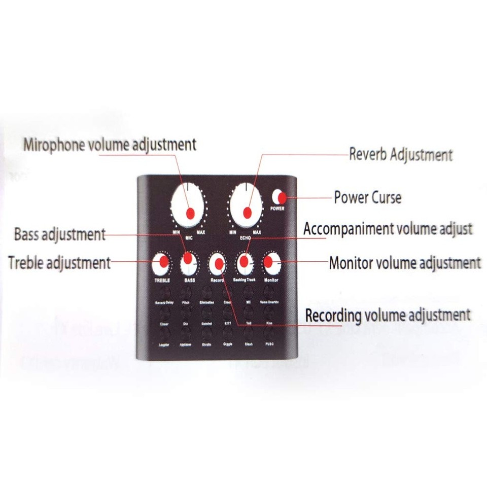 V8-Live Sound Card, USB External V8 Karaoke Recording Mobile Audio ...