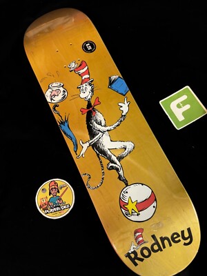 RARE Rodney Mullen Cat in the Hat Yellow Almost Dr. Seuss Skateboard ...