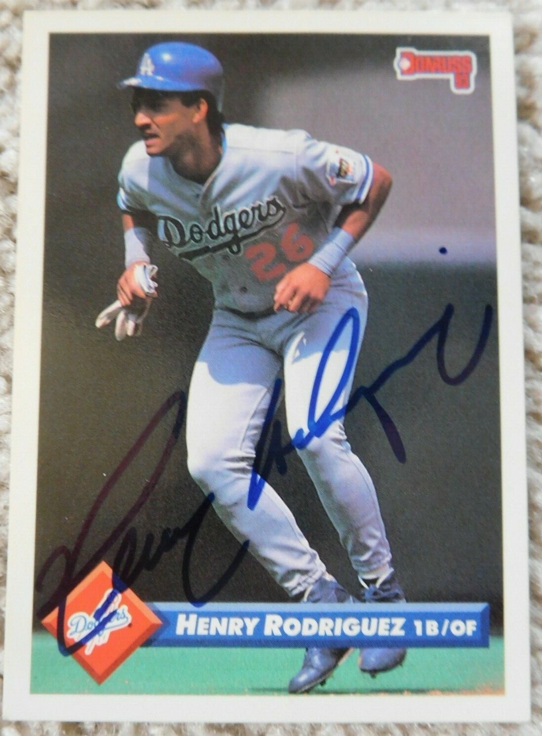 Henry Rodriguez Auto Autographed Signed 1993 Donruss Card Dodgers Expos ...