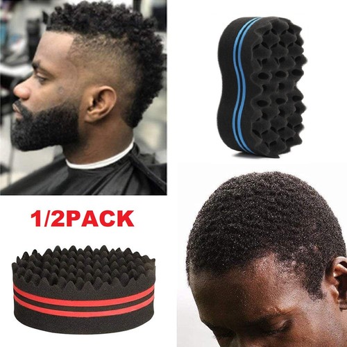 Double Side Barber Magic Hair Brush Sponge Locking Afro Curl Twist ...