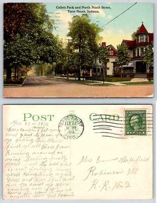 Terre Haute COLLETT PARK AND NORTH NINETH STREET Indiana Postcard e310 ...