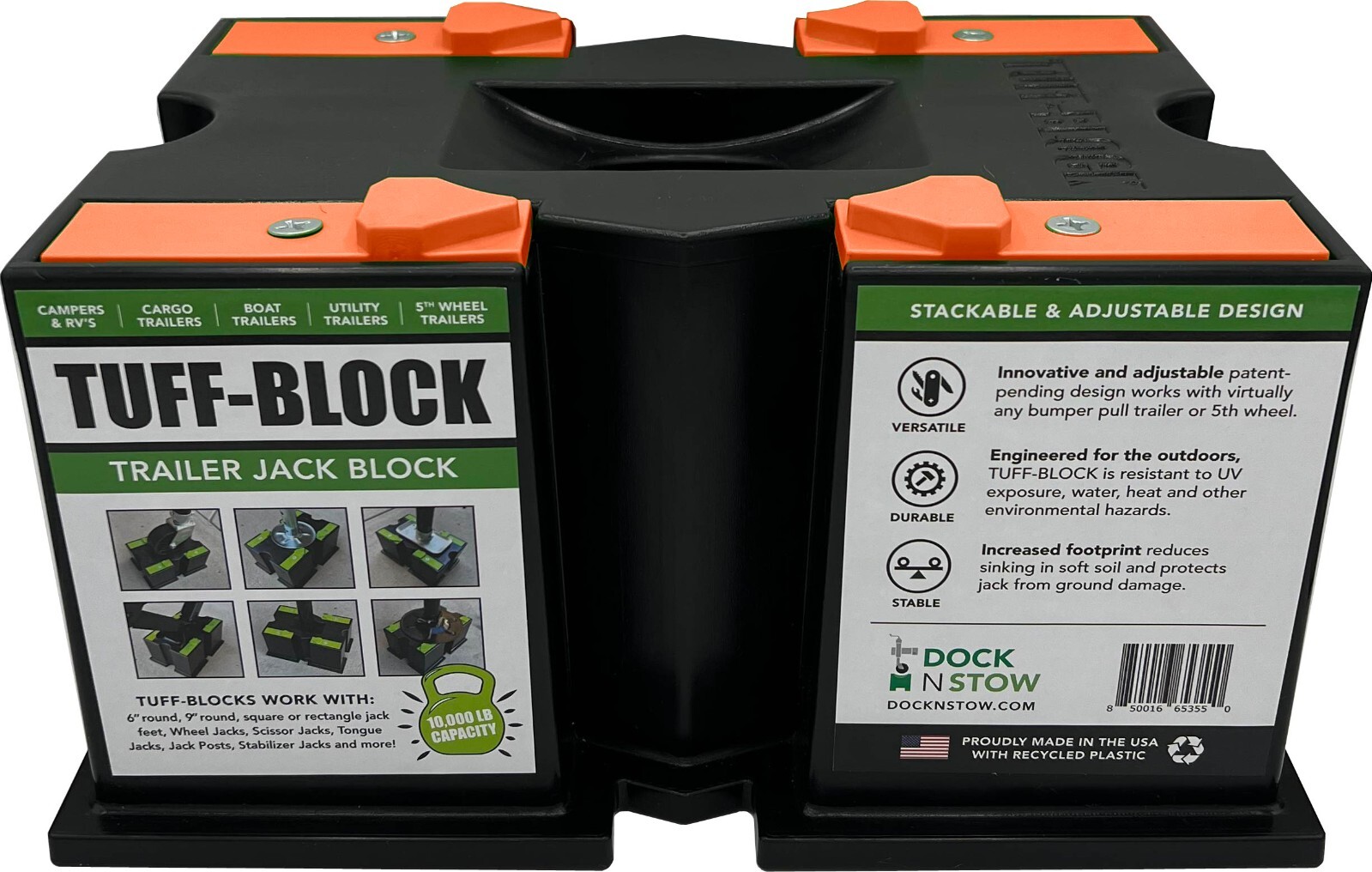 TUFF Block Trailer Jack Block for Leveling RV Camper, Travel Trailers ...