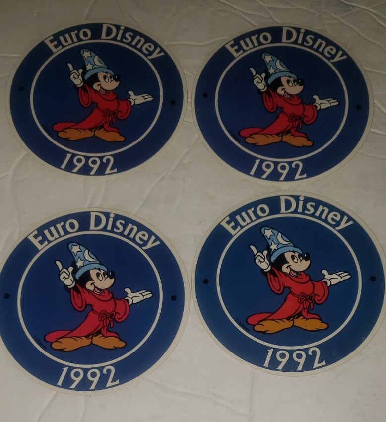 Vintage Euro Disney 1992 Fantasia Mickey Mouse Sticker 4" lot of 4 | eBay