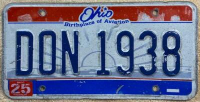 DON 1938 Vanity Ohio License Plate Donnie Donald | eBay