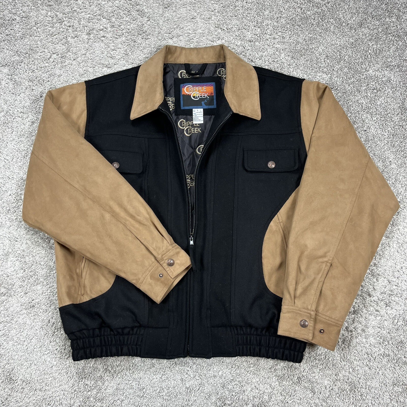 Cripple Creek Wool Suede Quilted Lined Western Bomber… - Gem