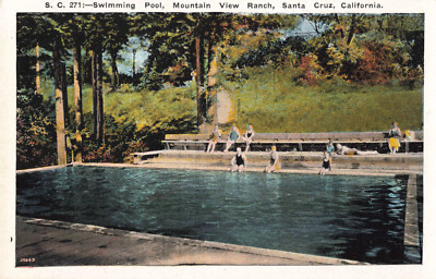 Postcard California Mountain View Ranch Swimming Pool Santa Cruz CA WB ...