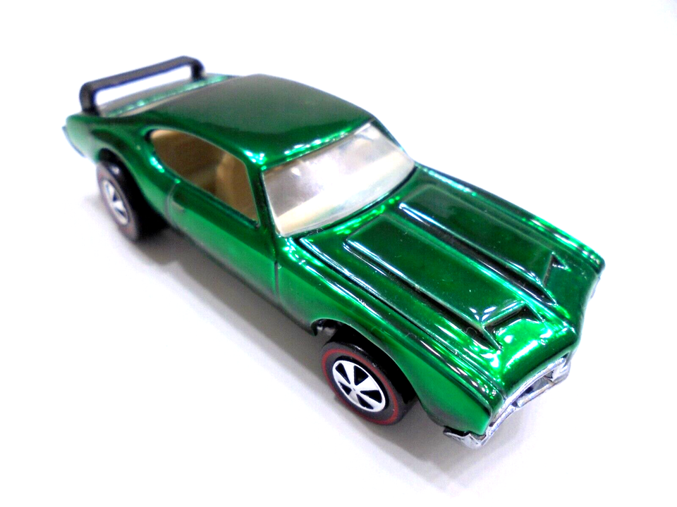 Hot Wheels Olds 442 Redline Spectraflame GREEN Open-Hood CUSTOM REPLICA ...