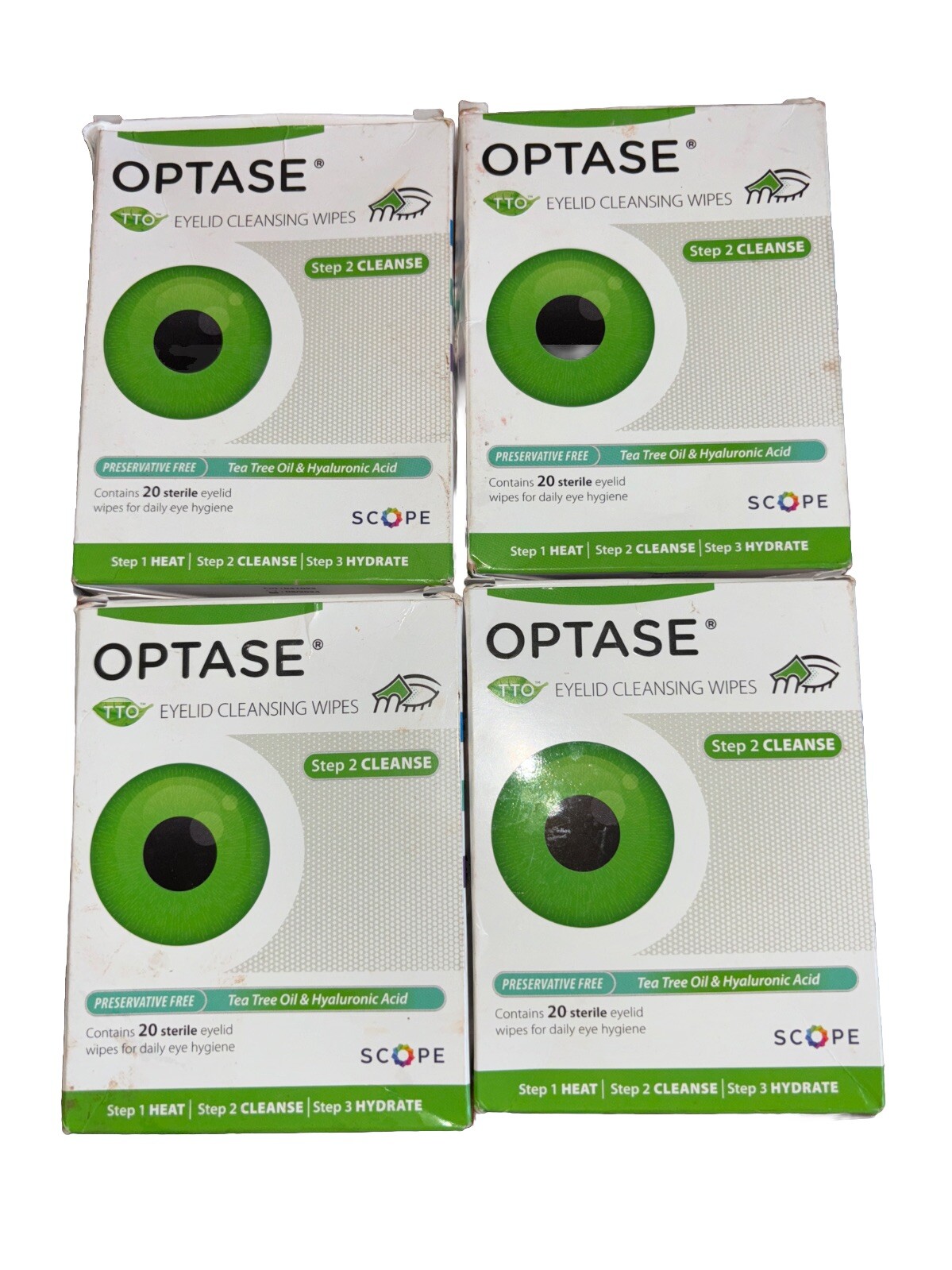 NEW Box Of 4 Optase Tea Tree Oil Eyelid Cleansing Wipes 20 Ct Free ...