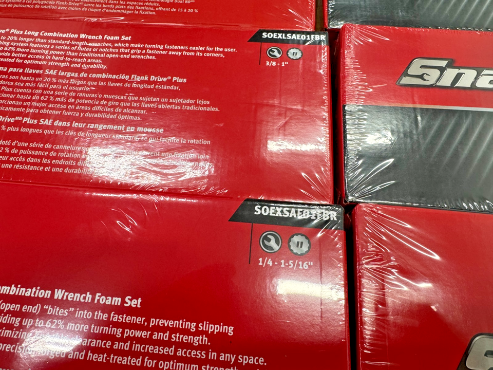 Snap-on Tools USA NEW 193pc COMPLETE CLOUD 9 Wrench Foam Drawer Master ...