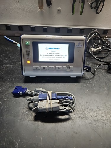 Medtronic PM35MN Capnostream 35 EtCO2 Monitor+Power Supply, Clamp ...