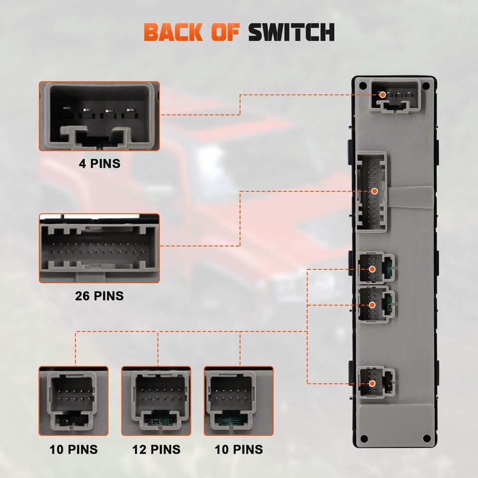 15883429 Driver Side Master Power Window Control Switch For Hummer H2 ...
