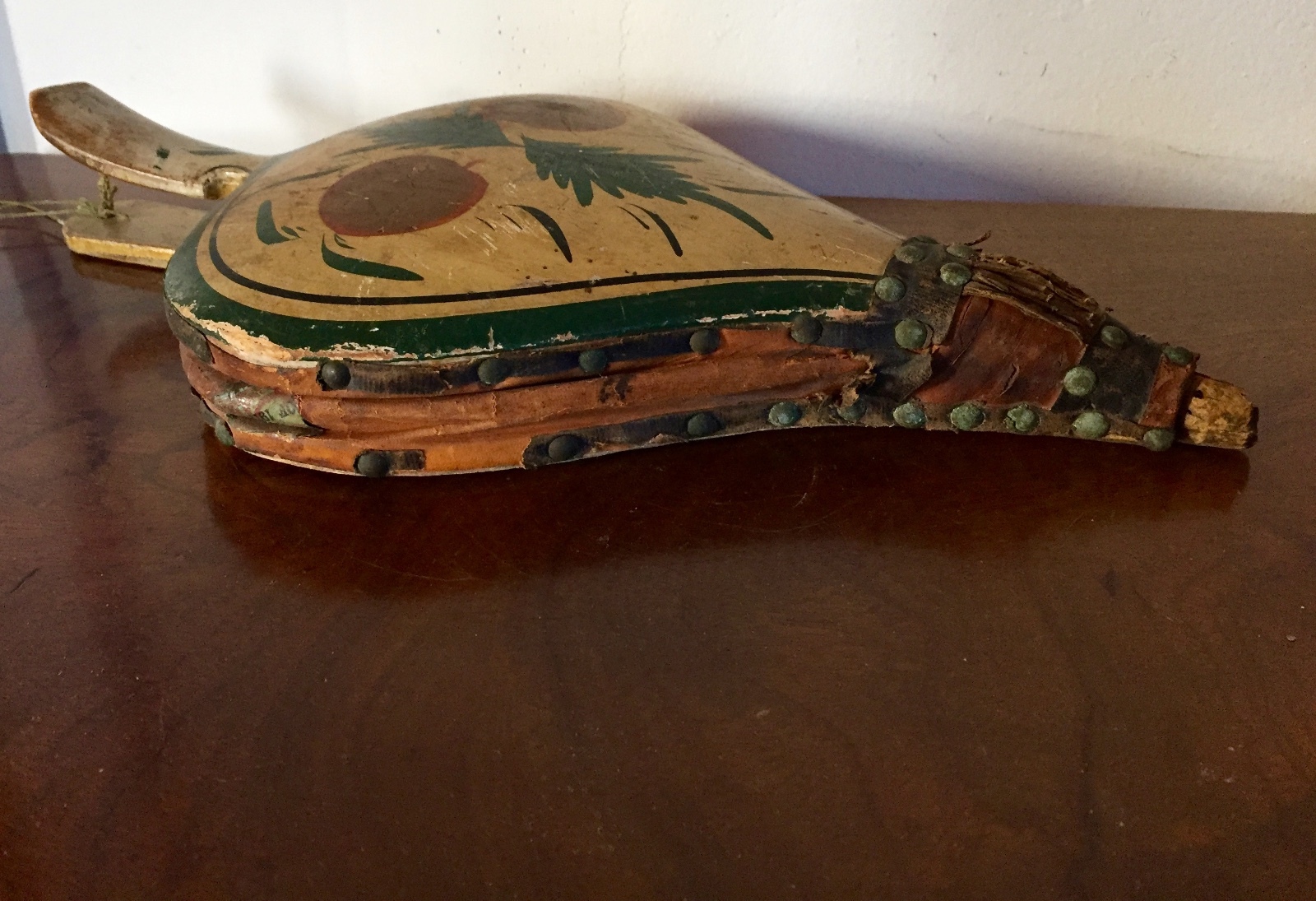 Antique 19th c. American Federal Paint Decorated Bellows for Fireplace ...