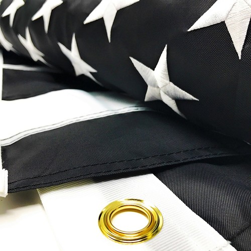 Thin Blue Line Flag: 100% US Made 3x5 ft Embroidered Stars Sewn Stripes ...