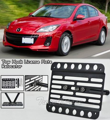For 10-13 Mazda 3 Front Bumper Tow Hook License Plate Relocator Bracket ...